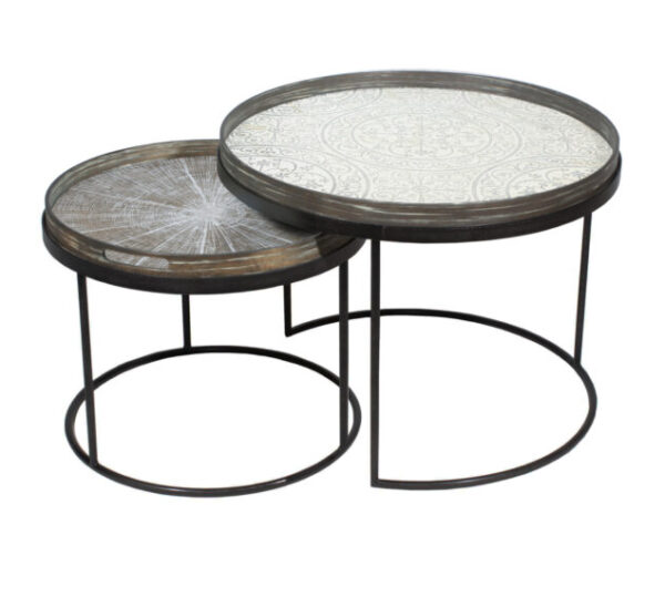 Round tray coffee table set | S/L | Axom Home